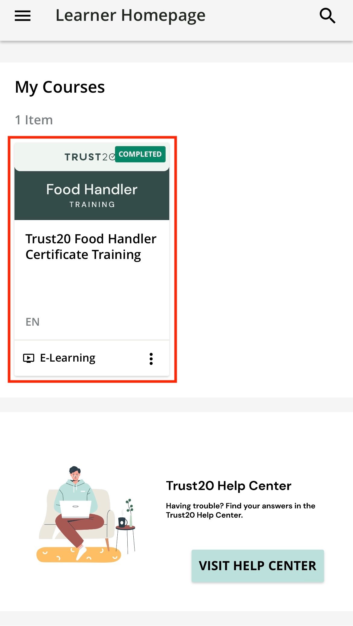 How do I download my Food Handler Certificate?