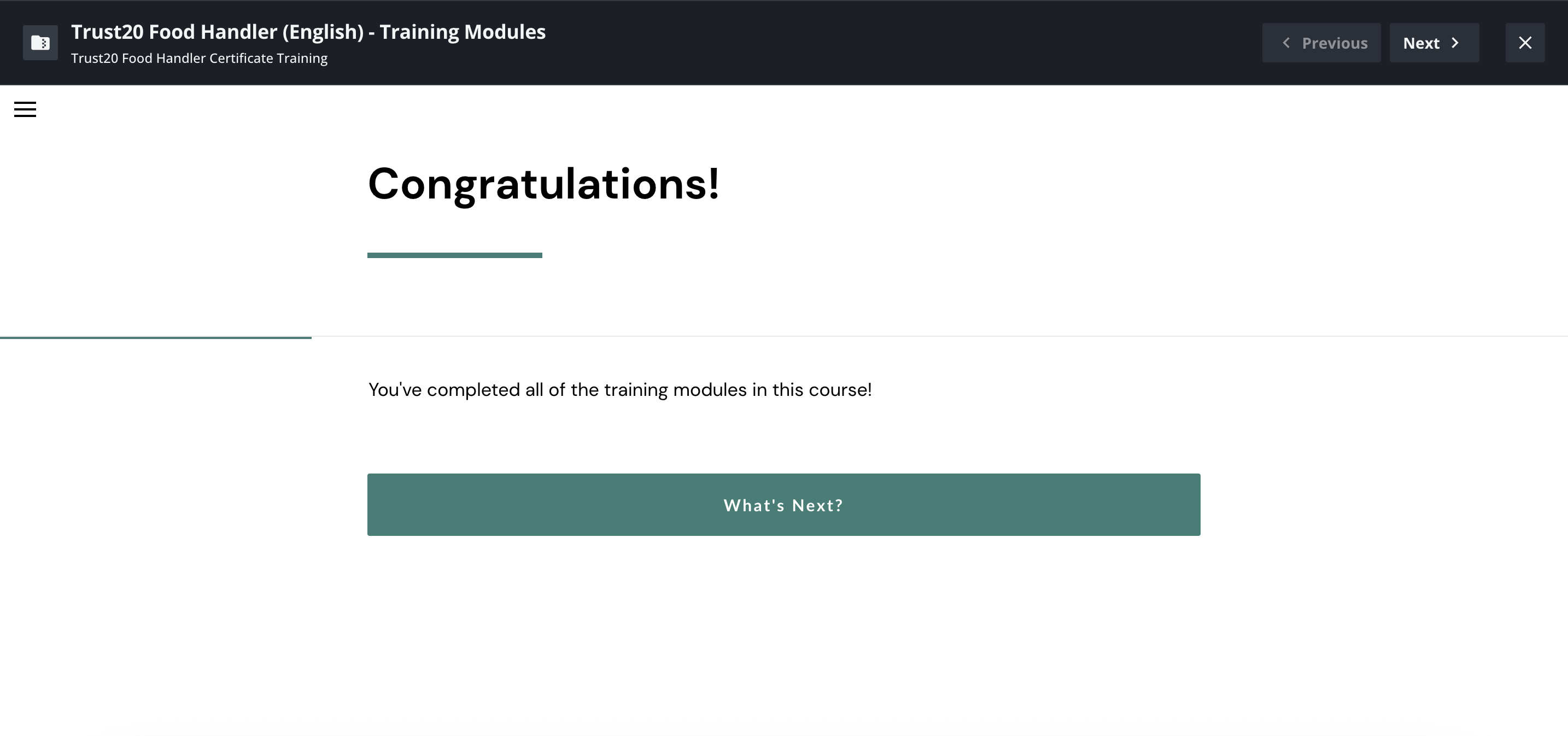 How do I check my progress on the Trust20 Food Handler Certificate ...